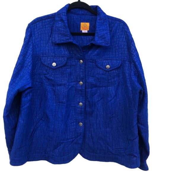 Ruby Rd. | Jackets & Coats | Ruby Rd Royal Blue Crinkle Jacket 2w ...